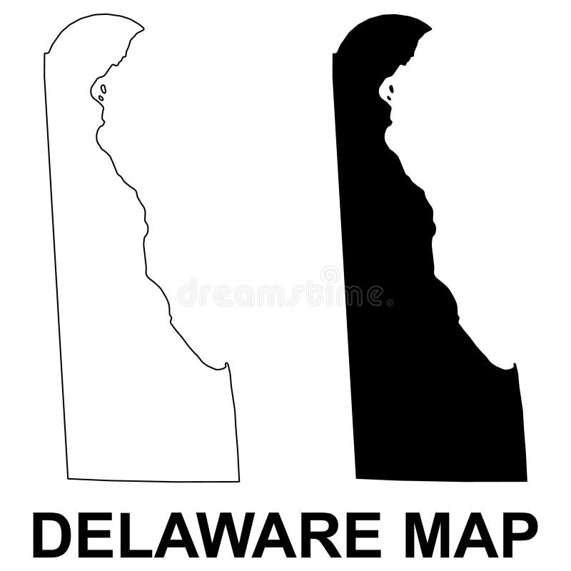 Set of Delaware Map, United States of America. Flat Concept Icon Vector ...