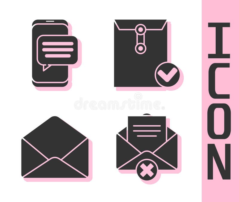 Set Delete Envelope, Chat Messages Notification on Phone, Envelope and ...