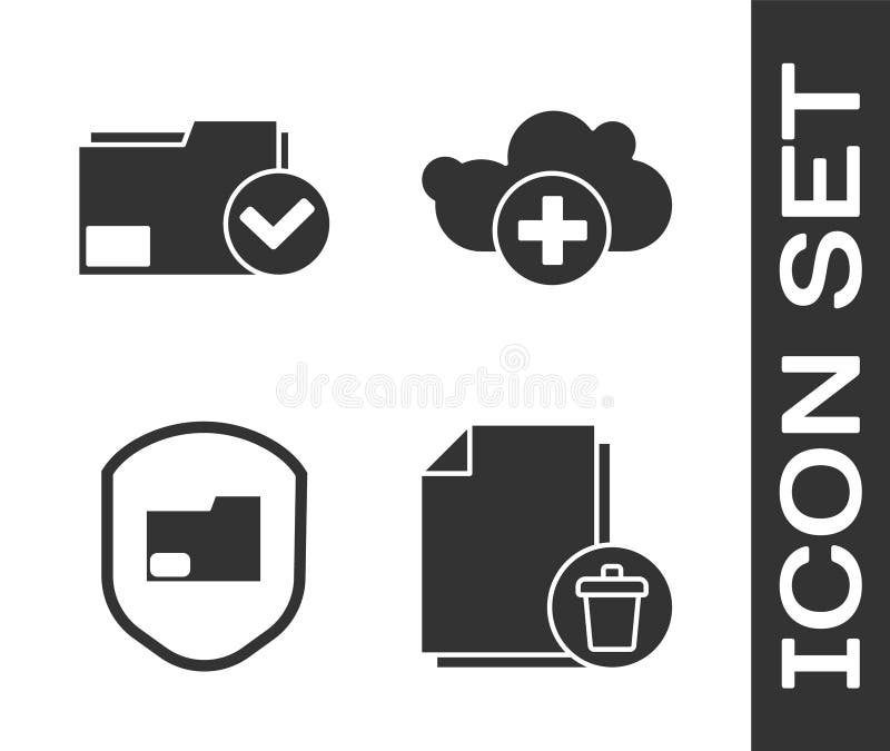 Set Delete File Document, Document Folder and Check Mark, Document ... Set Delete File Document, Document Folder and Check Mark, Document ...