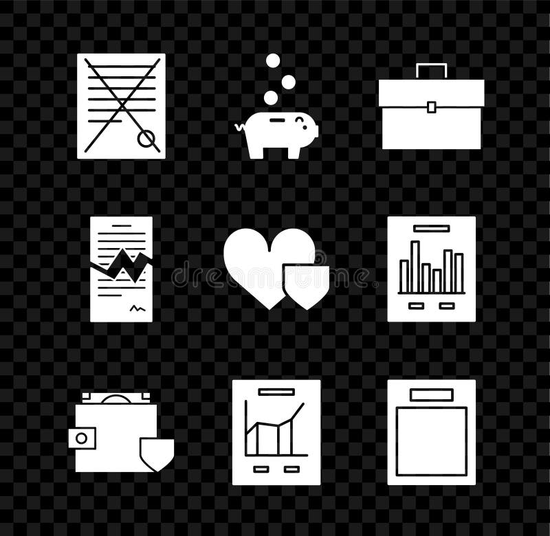 Set Delete File Document, Piggy Bank with Coin, Briefcase, Wallet and ... Set Delete File Document, Piggy Bank with Coin, Briefcase, Wallet and ...