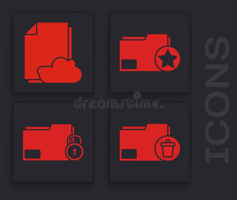 Set Add New Folder, Cloud Download and Document Folder with Clock ... Set Add New Folder, Cloud Download and Document Folder with Clock ...