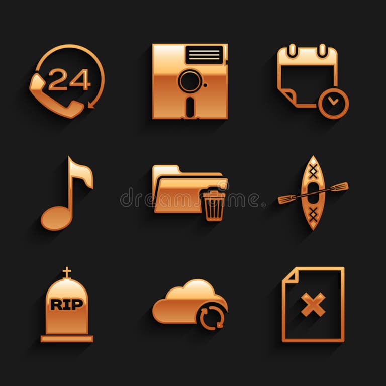 Set Delete Folder, Cloud Sync Refresh, File Document, Kayak and Paddle ...