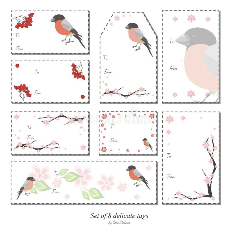 Set of delicate tags stock vector. Illustration of decoration - 48324914