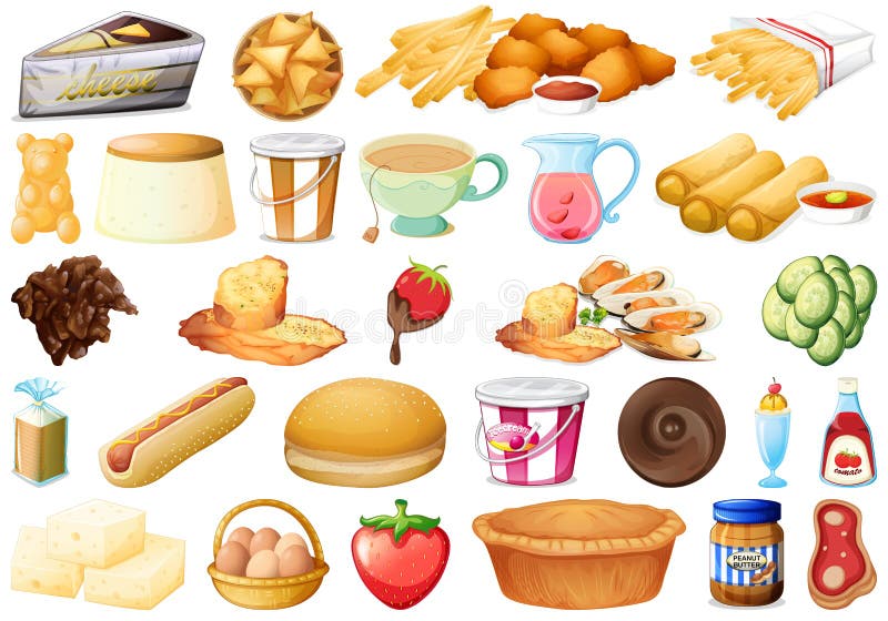 Delicious food stickers stock vector. Illustration of marketing - 18797949