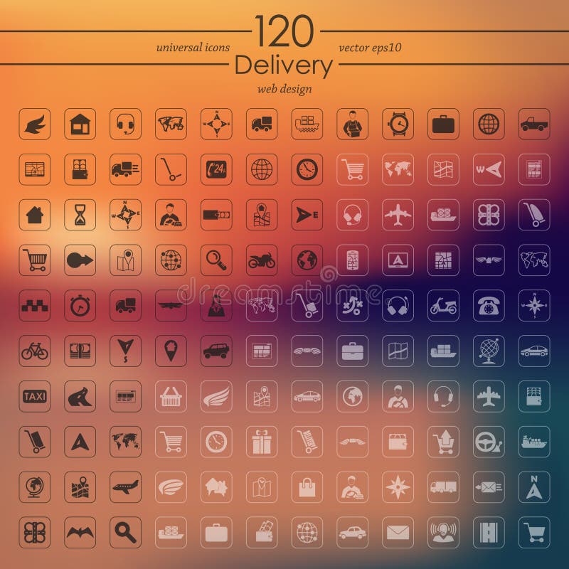 Set of delivery icons stock vector. Illustration of international ...