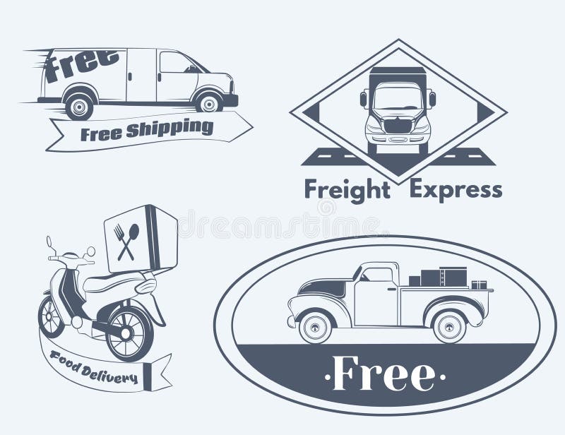 Set of delivery icons stock illustration. Illustration of silhouette ...