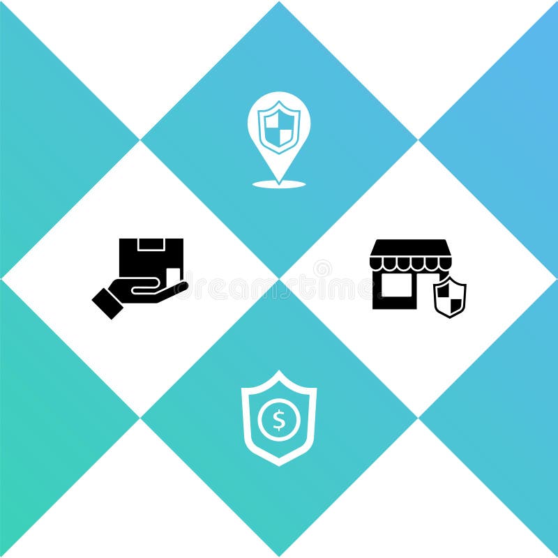 Set Delivery Insurance, Shield with Dollar, Location Shield and ... Set Delivery Insurance, Shield with Dollar, Location Shield and ...