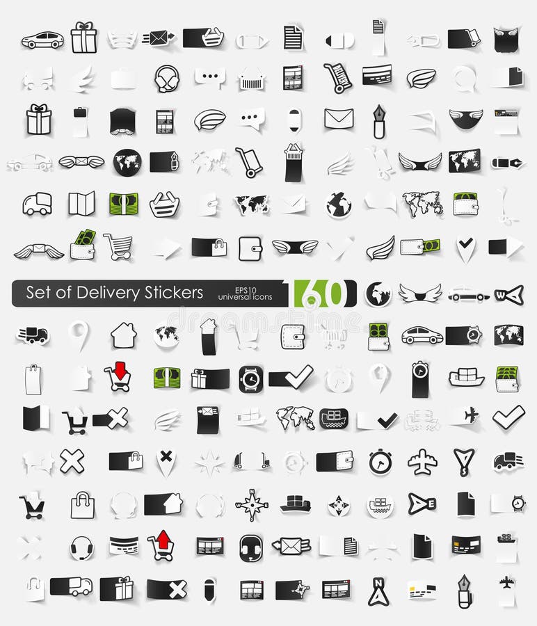 Set of delivery stickers stock vector. Illustration of design - 50928774