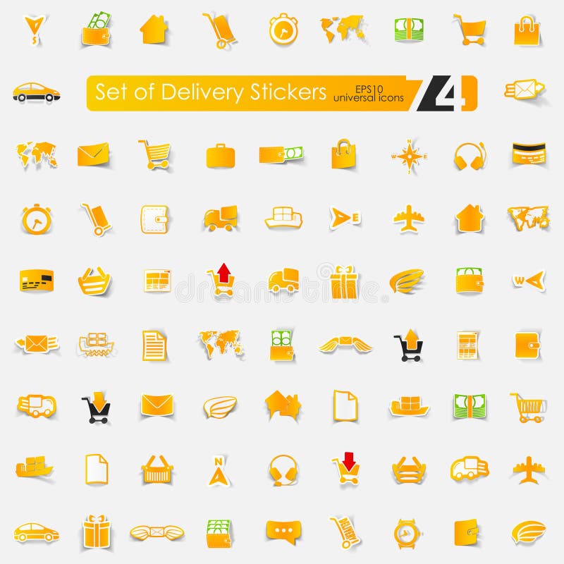 Set of delivery stickers stock vector. Illustration of international ...