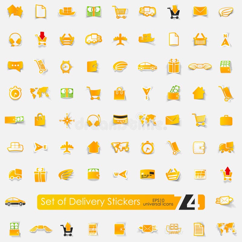 Set of delivery stickers stock vector. Illustration of industrial ...