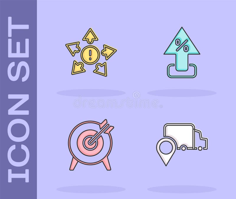 Set Delivery Tracking, Many Ways Directional Arrow, Target and Percent ...