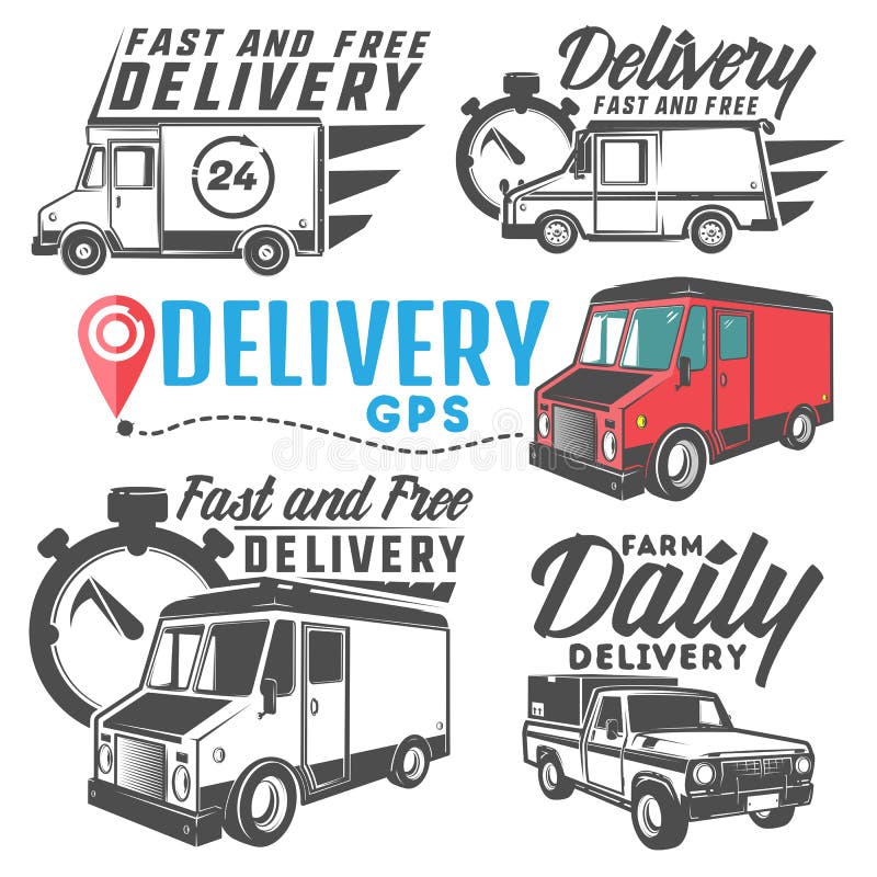 Set of Farm Truck for Logo,emblems and Design. Stock Vector ...