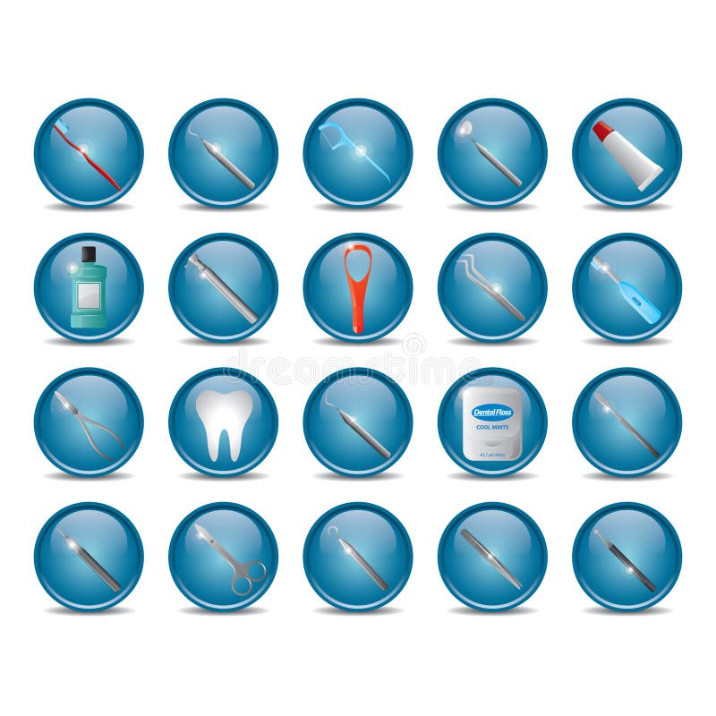 Set of Dental Icons. Vector Illustration Decorative Design Stock Vector ...