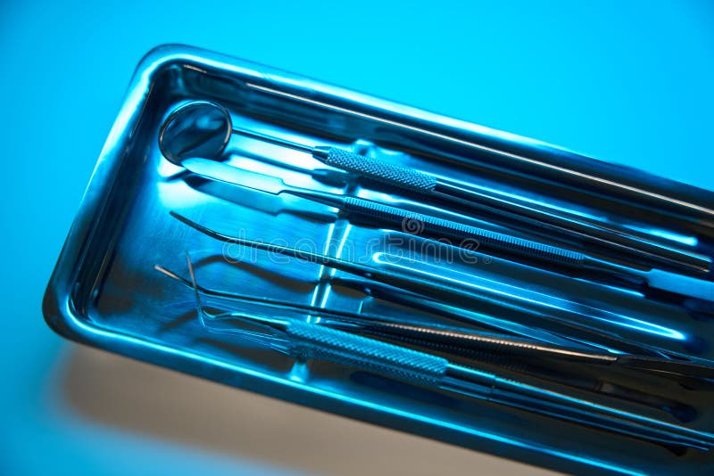 Set of Dentist Tools for Examination and Treatment of Teeth Stock Image ...
