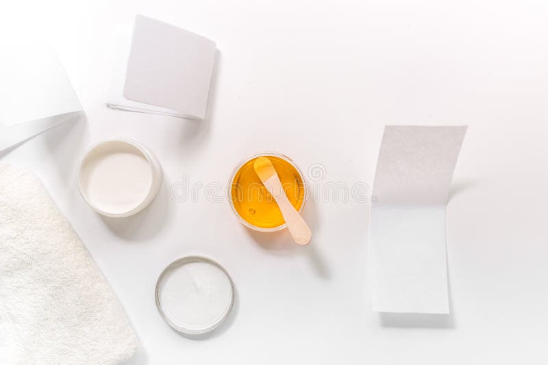 Set for Depilation with Wax on White Background Top View Stock Image ...