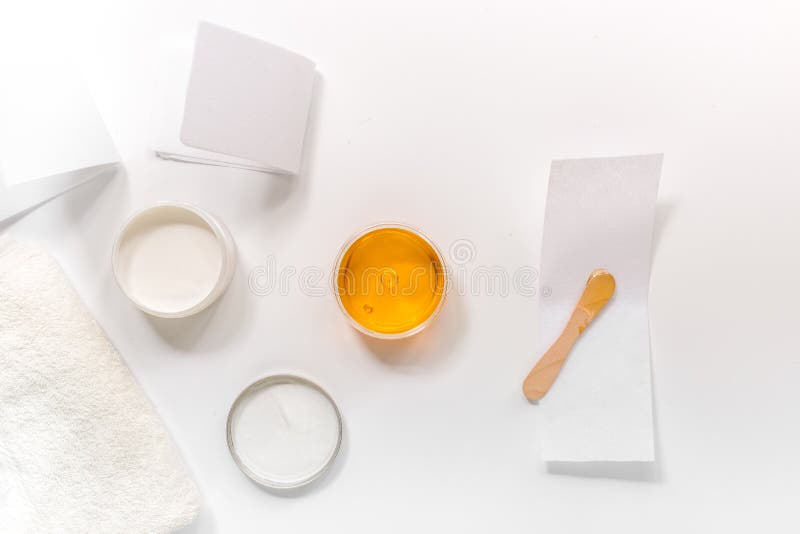 Set for Depilation with Wax on White Background Top View Stock Image ...