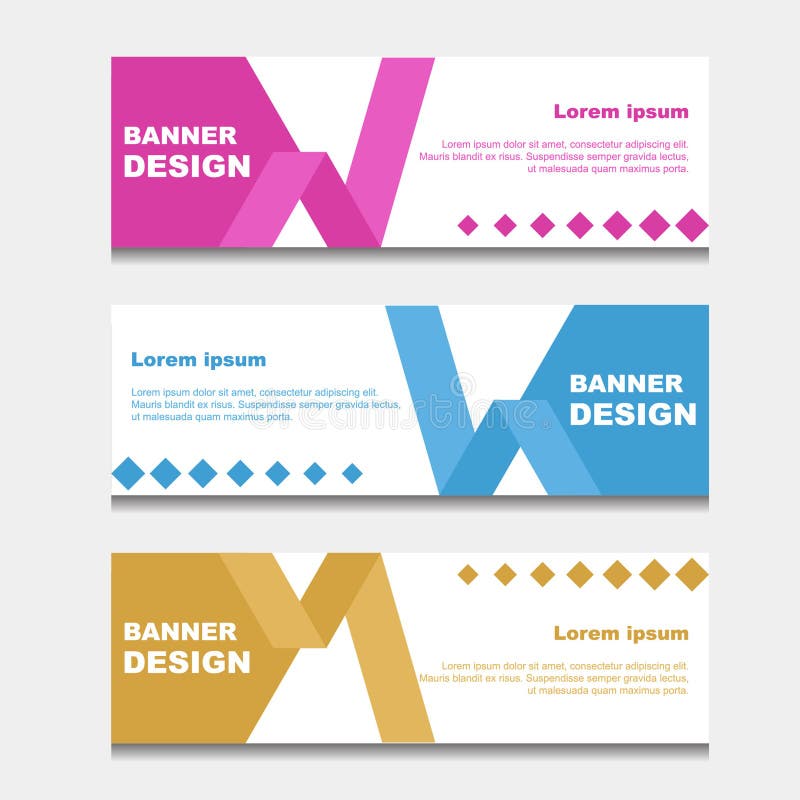 Set of Design Banner Web Template. Can Be Used for Workflow Layout ...