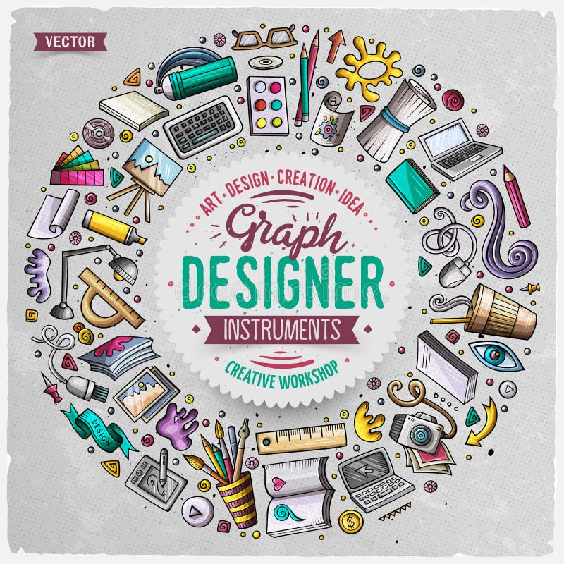 Set of Design Cartoon Doodle Objects, Symbols and Items Stock Vector ...