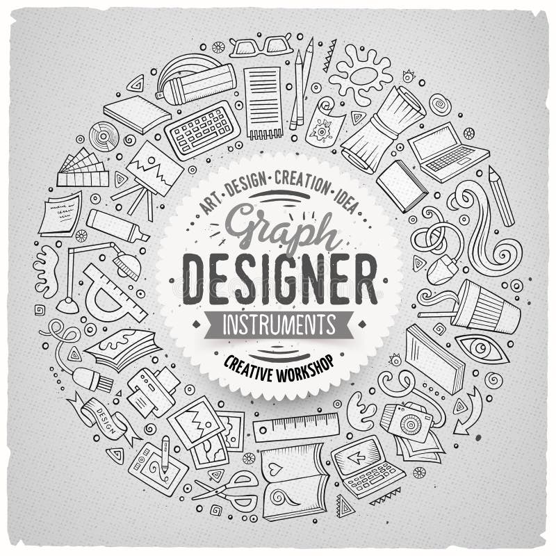 Set of Design Cartoon Doodle Objects, Symbols and Items Stock Vector ...