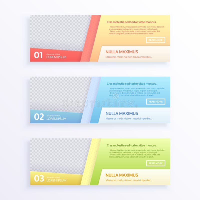 Set of Design Clean Horizontal Banners Stock Vector - Illustration of ...