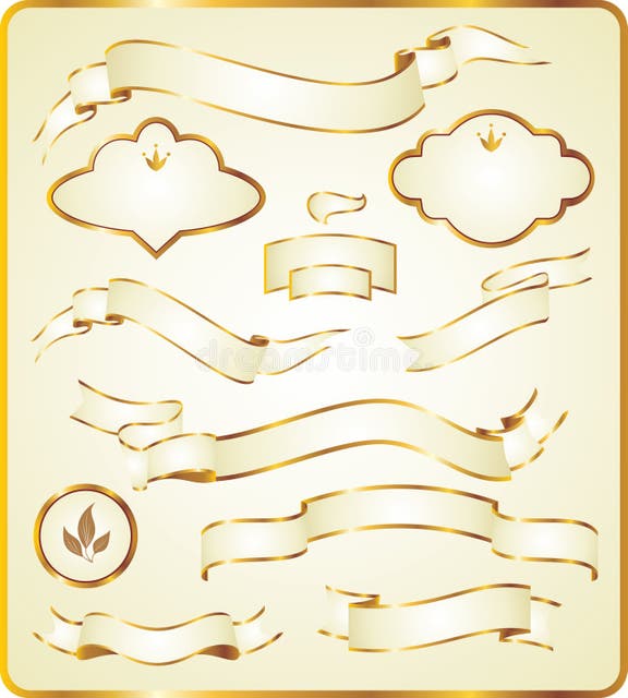 Set of design elements stock vector. Illustration of ribbon - 12673287