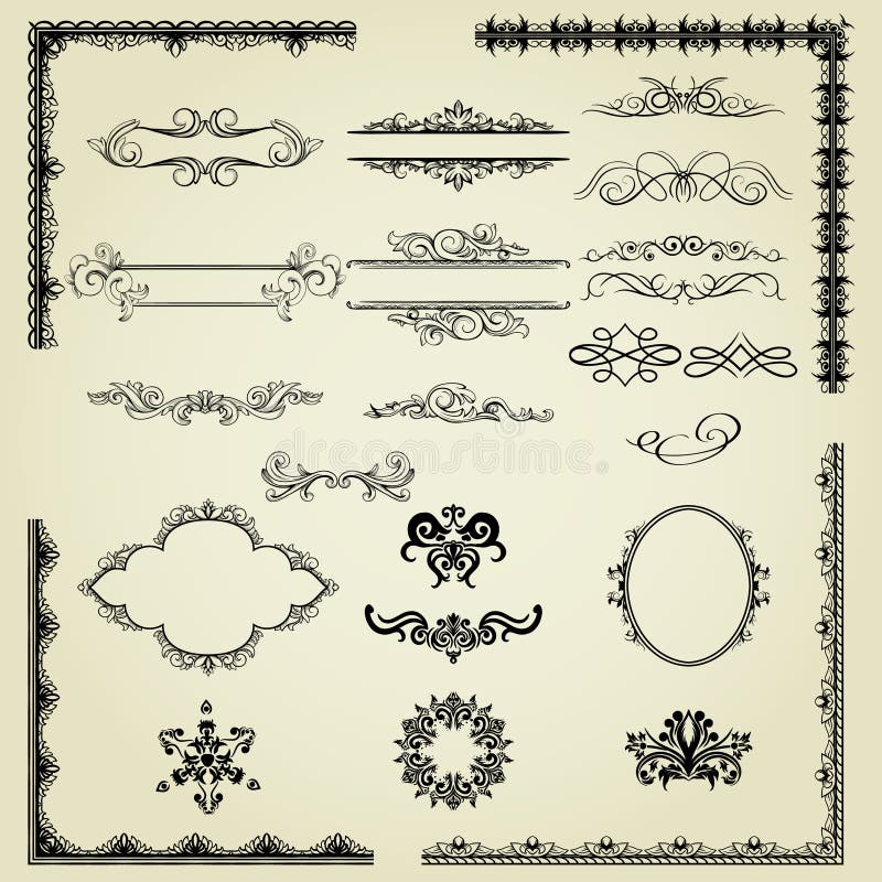 Set of design elements stock vector. Illustration of elegance - 24882399