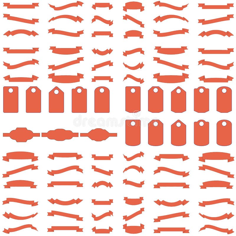 Set of Design Elements Banners Ribbons and Tag. Stock Vector ...