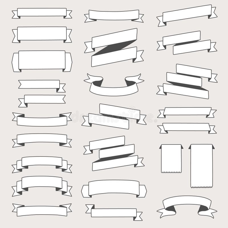 Set of Design Elements Banners Ribbons. Stock Vector - Illustration of ...