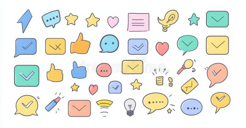 Set of Design Elements, Communication Icons. Communication Elements ...