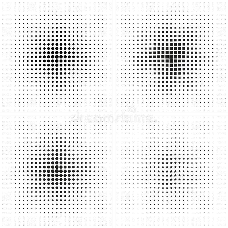 Set of Design Elements. Halftone Circle. Halftone Square. Halftone ...