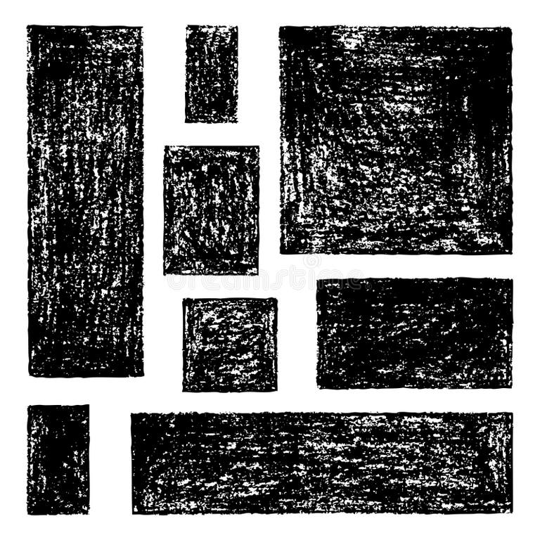 Set of Design Elements Hand-drawn Black Rectangles of Different Shapes ...