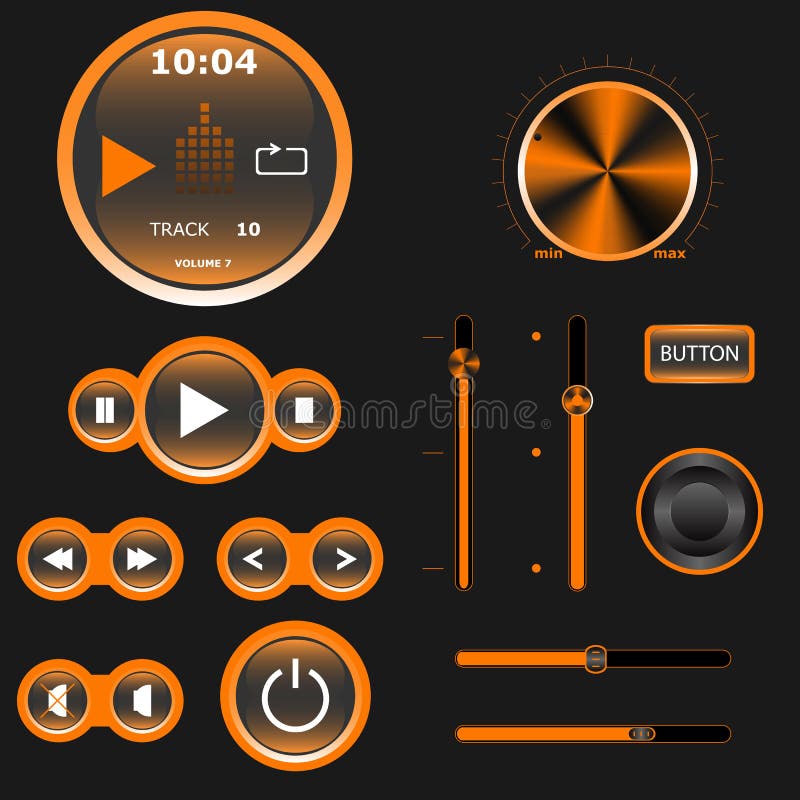 Set of Design Elements for the Music Player Stock Illustration ...