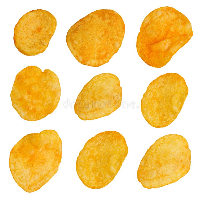 Set of Design Elements Potato Chips. Stock Photo - Image of gastronomy ...
