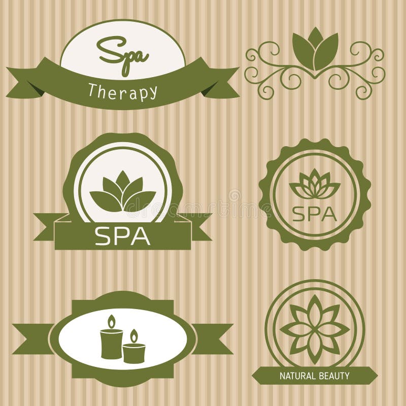 Set of Design Elements for Spa Salon. Stock Vector - Illustration of ...