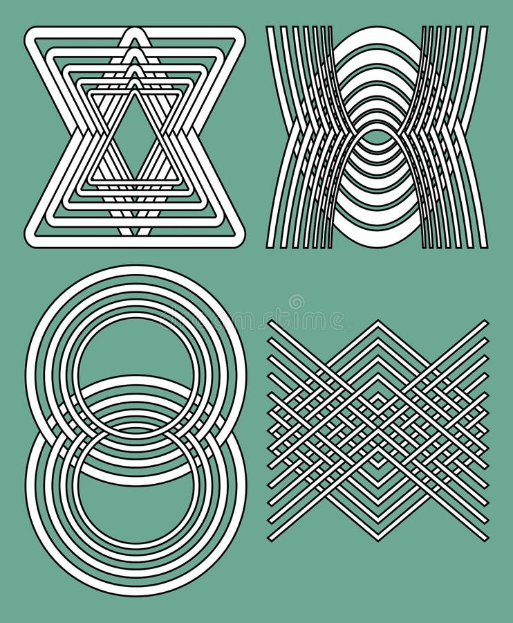 Set of Design Elements with Spatial Effect, 3d Unique Geometric Shapes ...