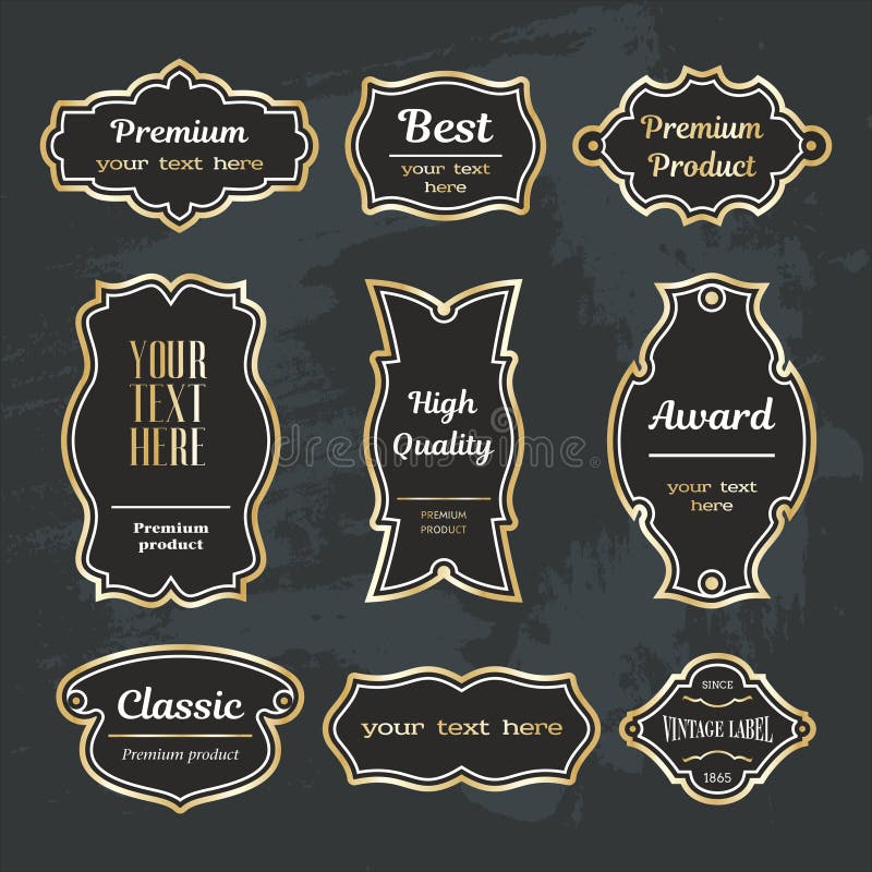 Set 2 of Design Elements Vector Sample Labels Shapes Stock Vector ...