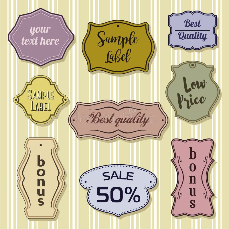 Set_3 of Design Elements Vector Sample Labels Shapes Stock Vector ...