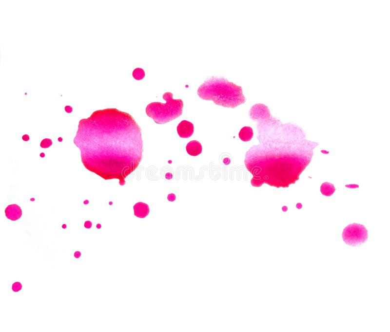 Set of Design Elements Watercolor Pink Blobs Isolated on White B Stock ...