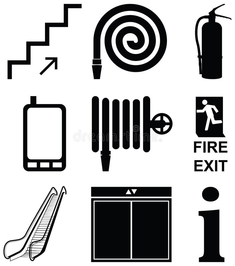 Elevator Fire Safety Signage Stock Illustrations – 14 Elevator Fire ...