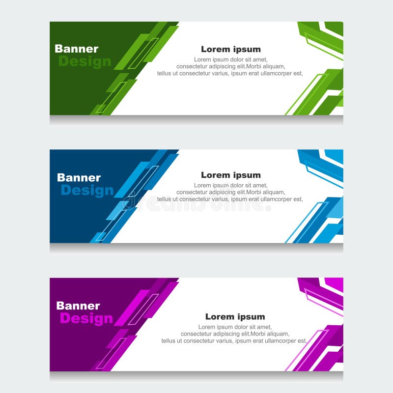 Set of Design Print Banner or Web Template. Can Be Used for Workflow ...