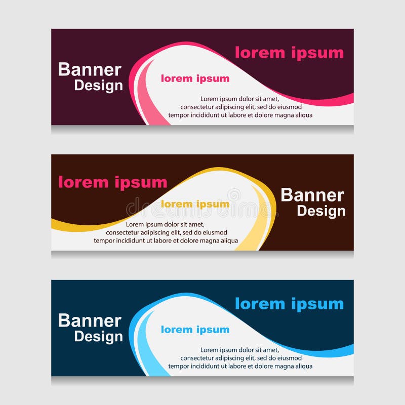 Set of Design Print Banner or Web Template. Can Be Used for Workflow ...