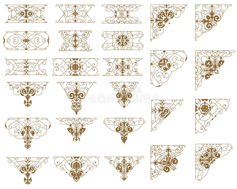 Set of Design Resources. stock vector. Illustration of floral - 86603027