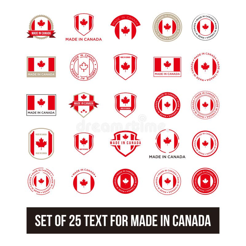 Set Vector Template with Text Made in Canada Stock Vector ...