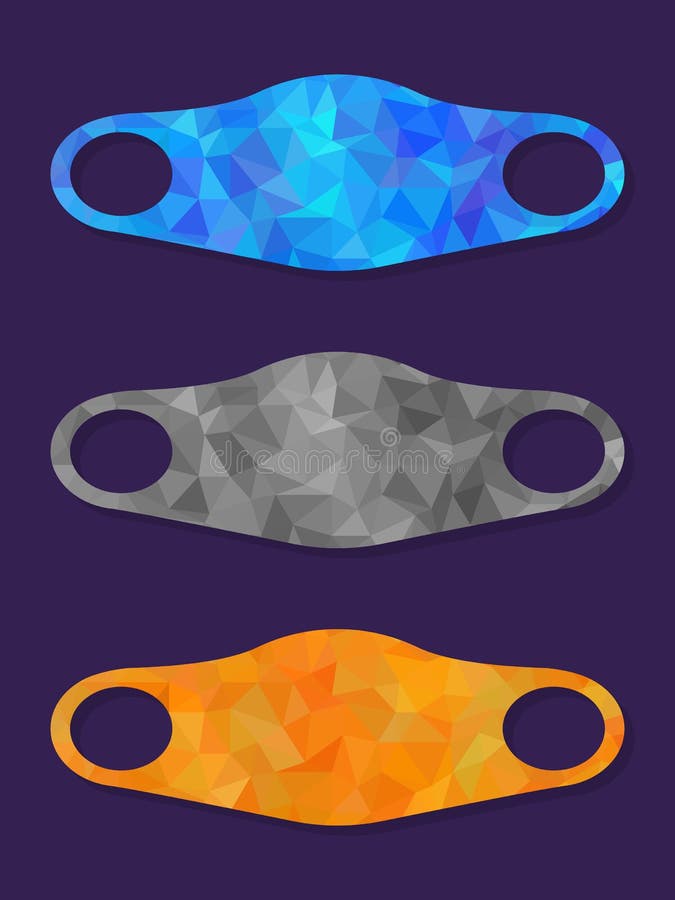 Set of Designs Face Masks with Geometric Abstract Stock Vector ...