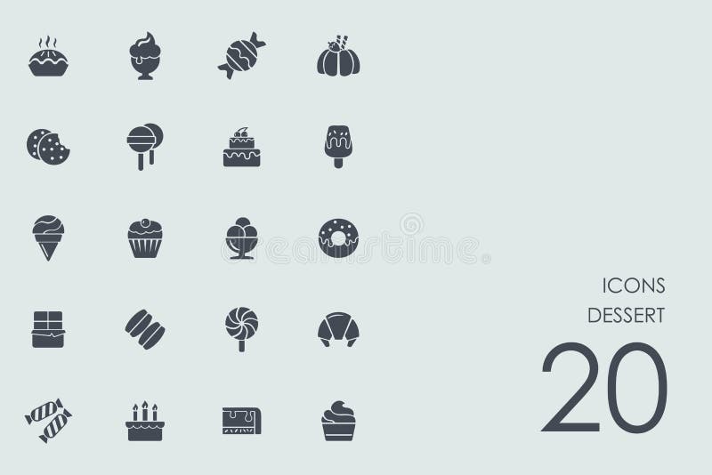 Set of dessert icons stock vector. Illustration of cream - 81877862