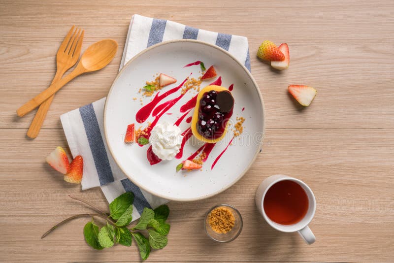 Set of dessert stock image. Image of prong, appetizer - 117370055