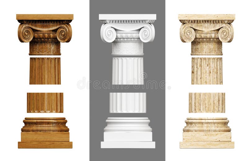 Set of Detailed Capitals of Classical Columns Stock Illustration ...