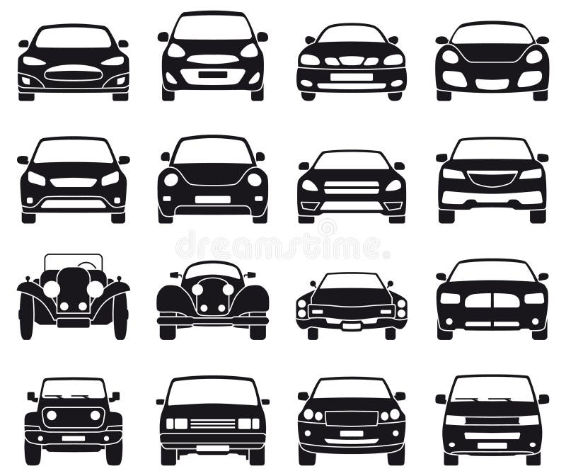 Set of detailed car icons stock vector. Illustration of motor - 243943788
