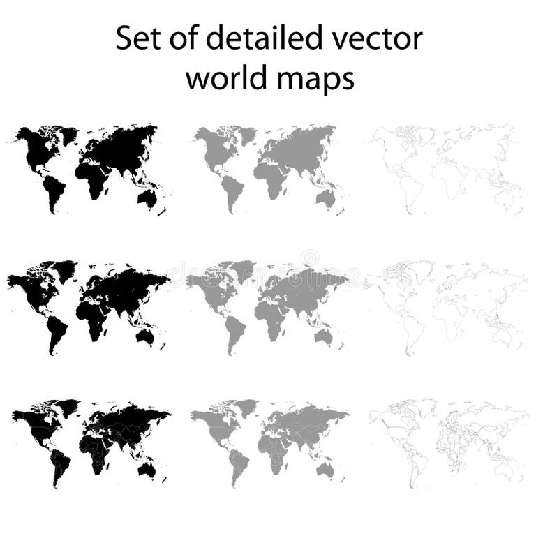 A Set of Detailed Vector Maps of the World in High Resolution Stock ...