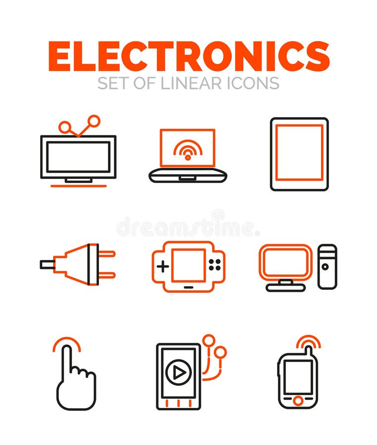 Mobile Portable Devices Icon Set Symbol Flat Style Vector Stock Vector ...